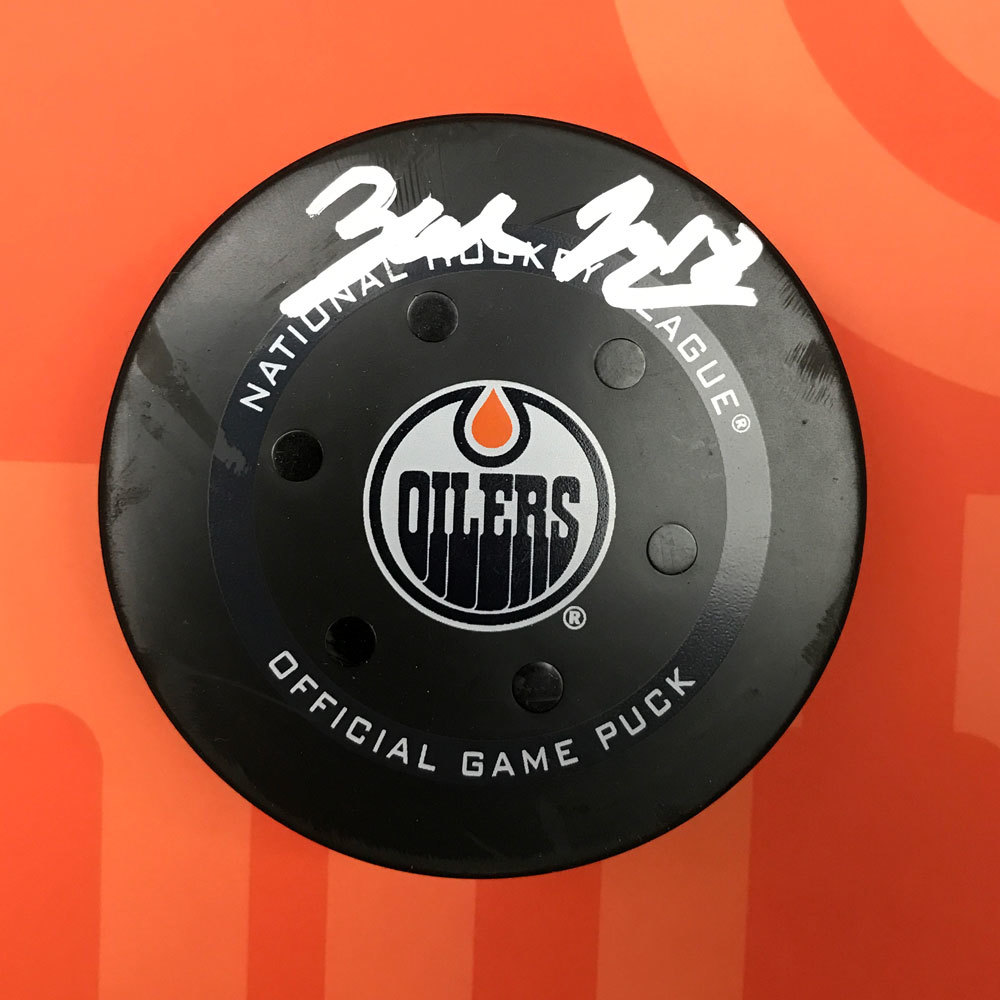 Zach Hyman #18 - Autographed Edmonton Oilers Goal Puck From October 27 ...