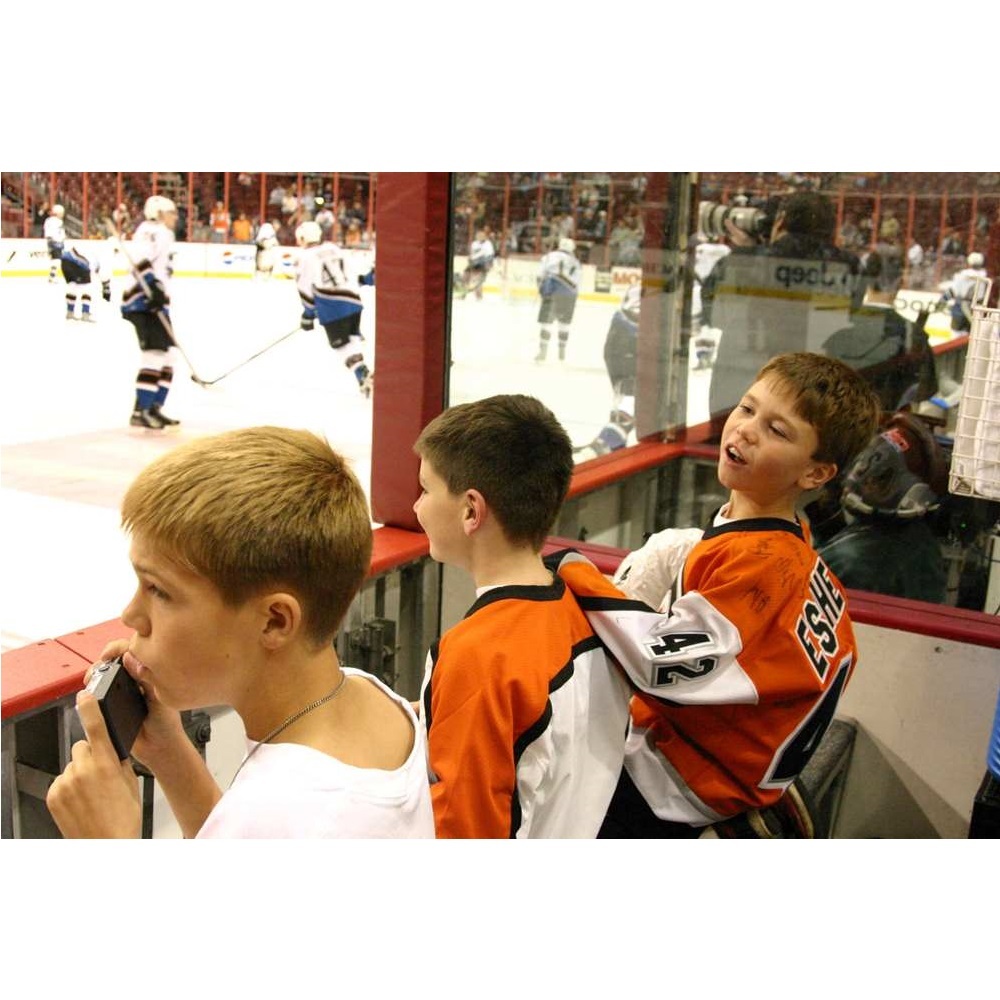 Sit on the Flyers Bench during Warm-Ups of the Flyers-Predators game at ...