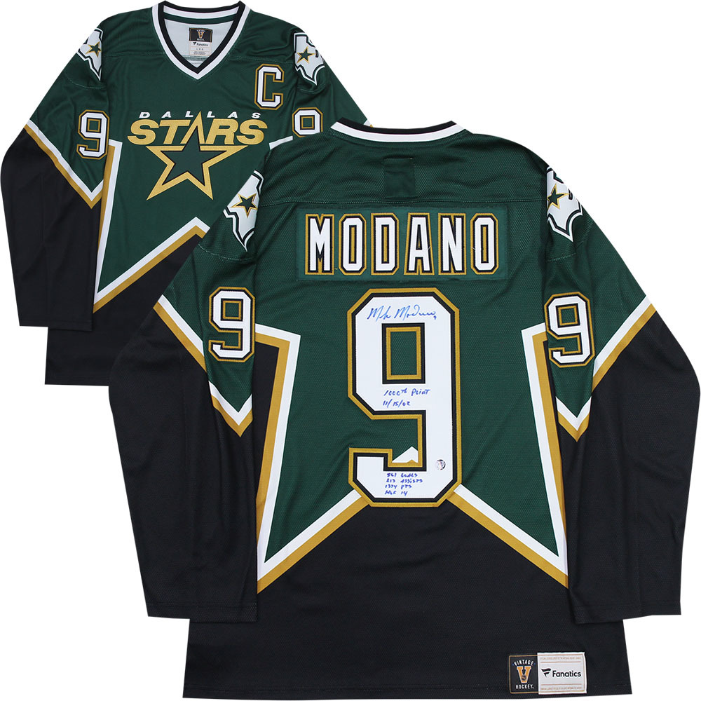 Mike Modano Autographed Dallas Stars Fanatics Heritage Jersey w ...