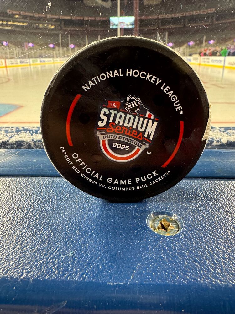 Patrick Kane Detroit Red Wings Game-Used Goal Puck from the 2025 ...