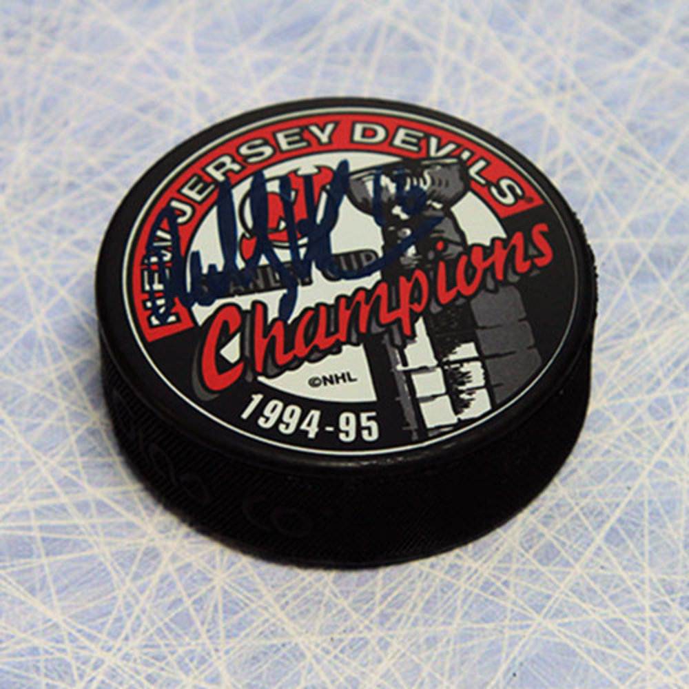 Bobby Holik New Jersey Devils Autographed 1995 Stanley Cup Hockey Puck ...
