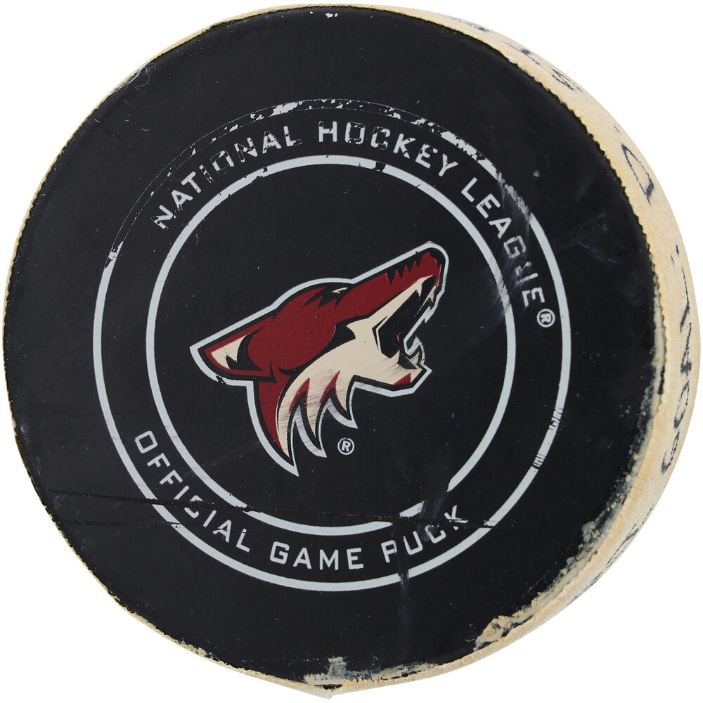 Derek Stepan Arizona Coyotes Game-Used Goal Puck from February 26, 2019 ...
