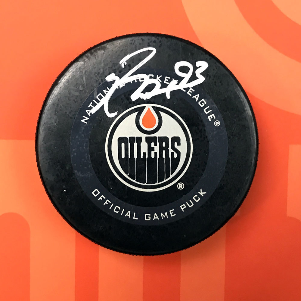 Ryan Nugent-Hopkins #93 - Autographed Edmonton Oilers Goal Puck From ...