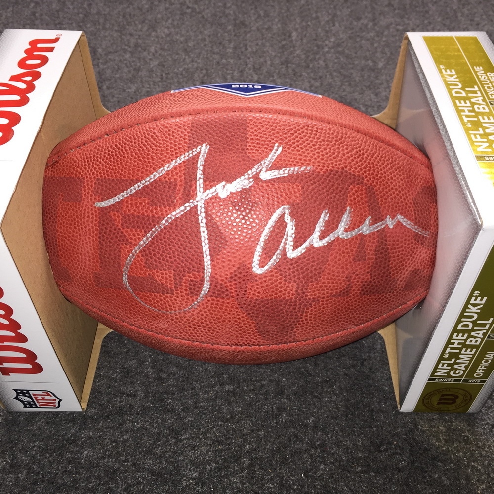 NFL - Bills Josh Allen signed authentic football w/ 2018 Draft and ...