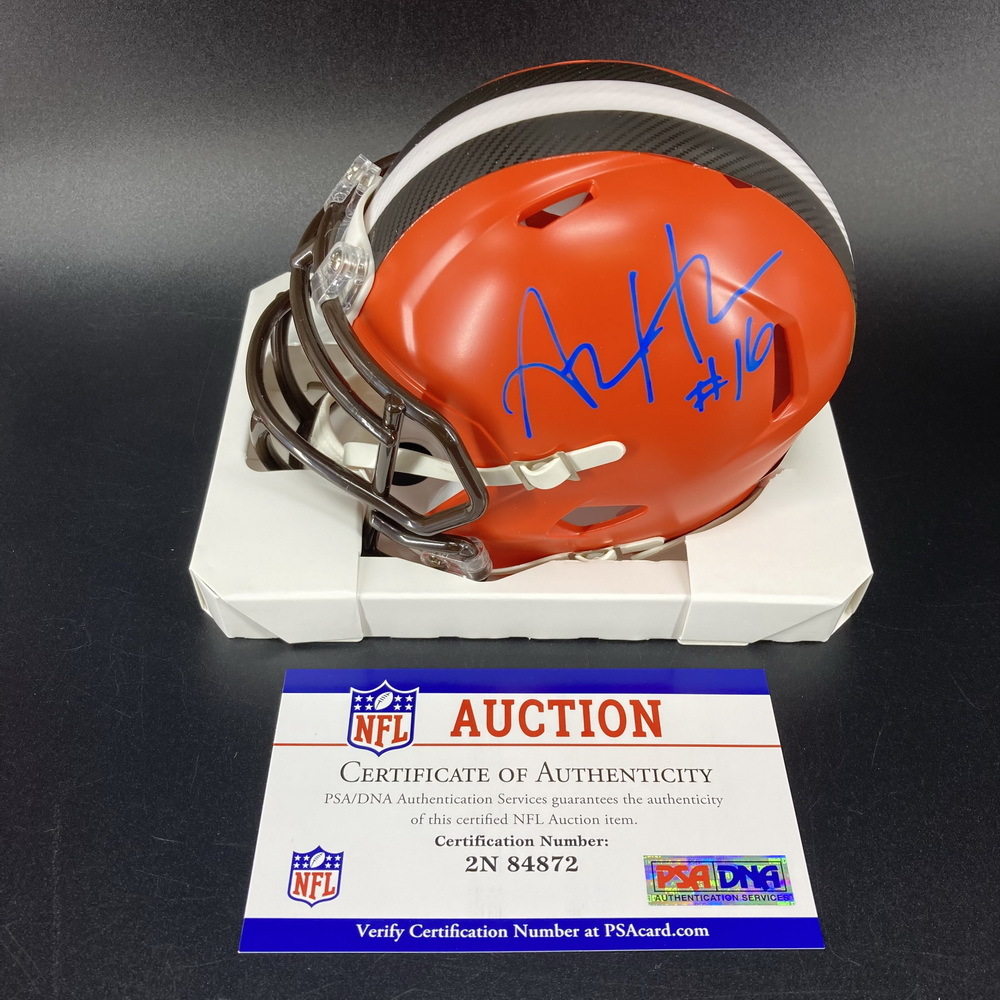 NFL - Browns Andrew Hawkins Signed Mini Helmet | The official auction ...