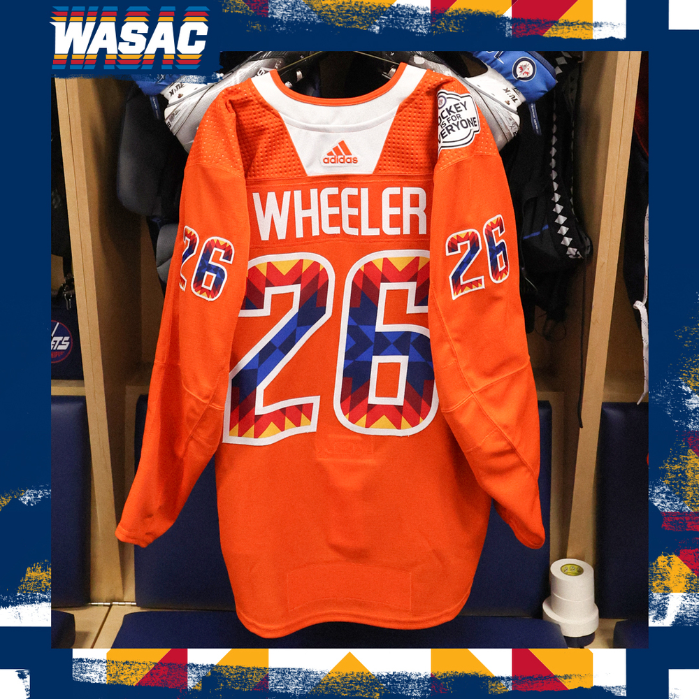BLAKE WHEELER Warm Up Worn WASAC Jersey - NHL Auctions