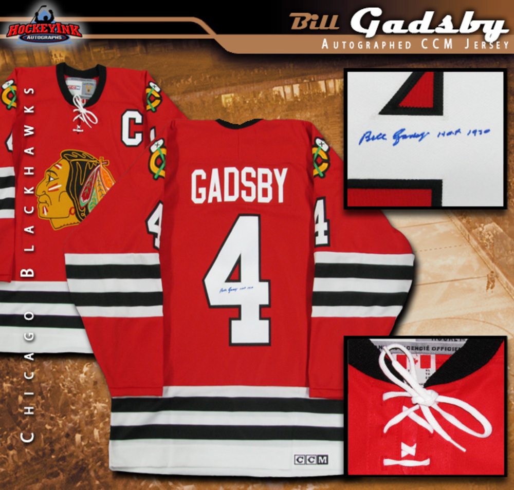 BILL GADSBY Signed Chicago Blackhawks Vintage CCM Red Jersey - NHL Auctions