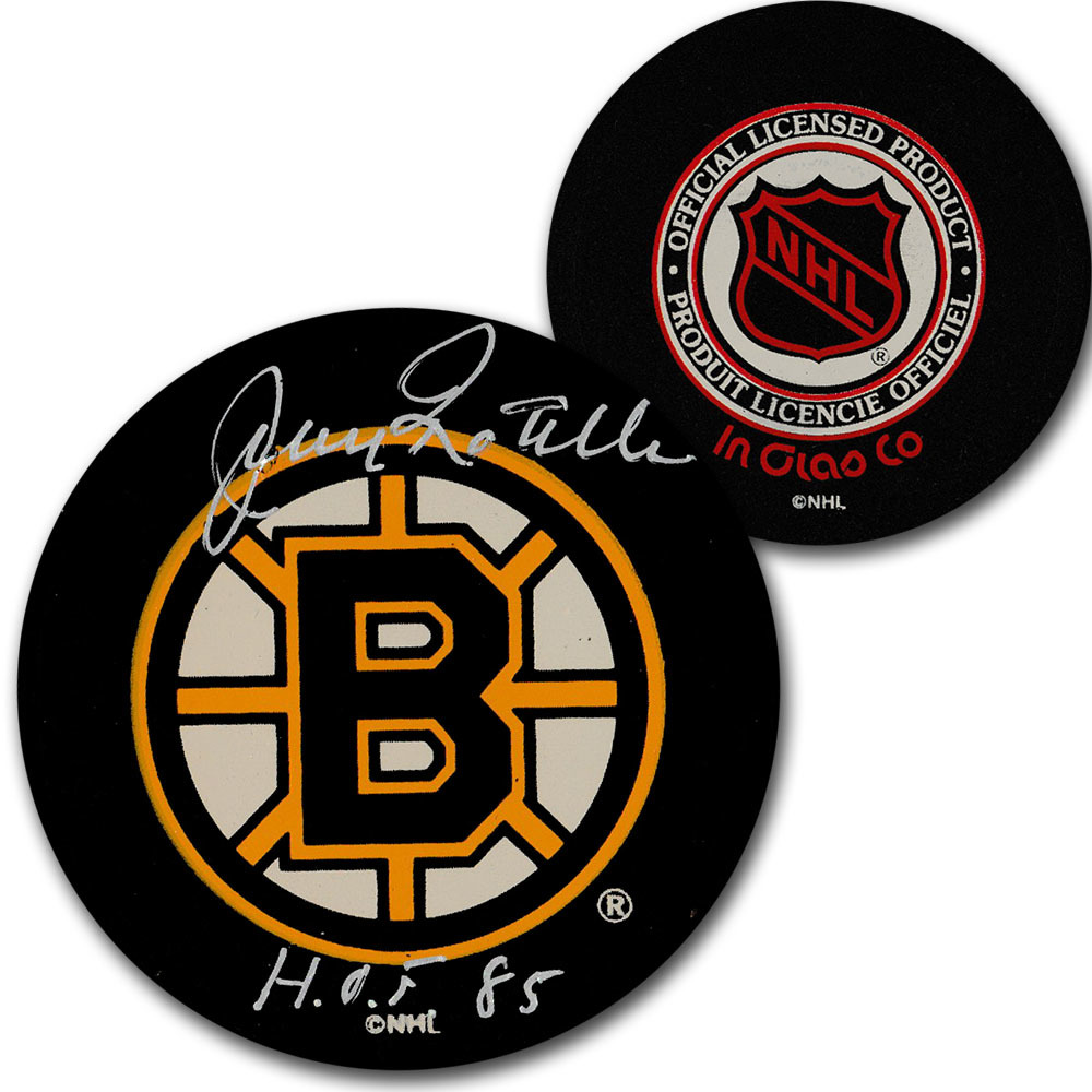 Jean Ratelle Autographed Boston Bruins Vintage In Glas Co Puck w/HOF 85 ...
