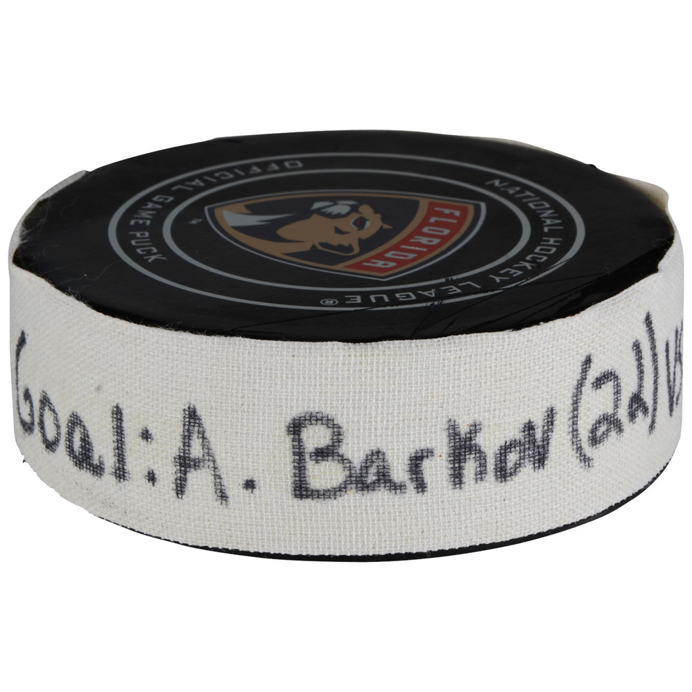 Aleksander Barkov Florida Panthers Game-Used Goal Puck from March 1 ...