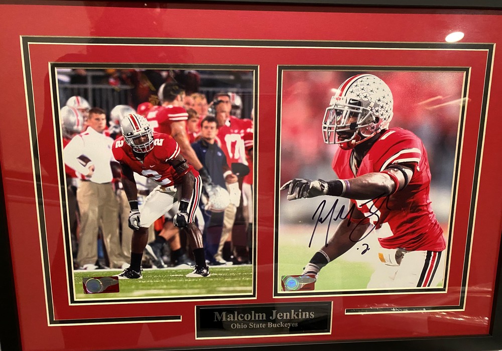 14 x 22 double framed Malcolm Jenkins -Ohio State Buckeyes autographed ...