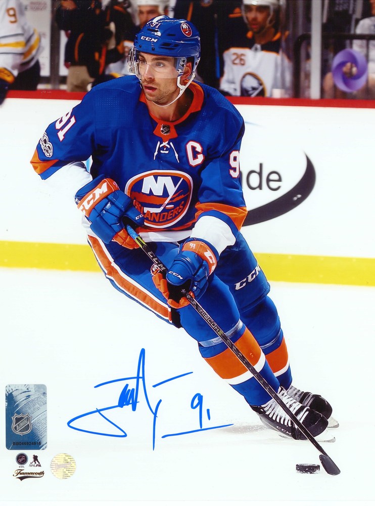 John Tavares - Signed 8x10 Photo Islanders Blue Action - NHL Auctions