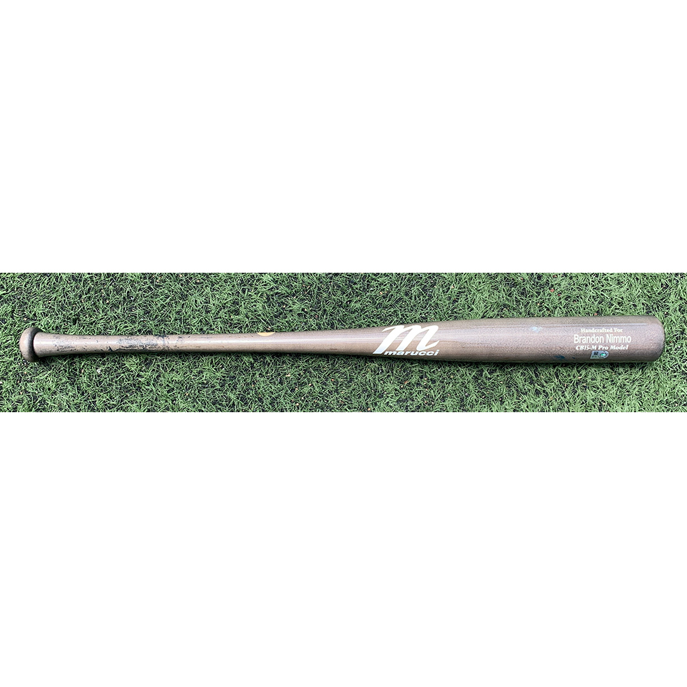 Brandon Nimmo #9 - Team Issued Full Bat - Grey Marucci Model - 2022 ...