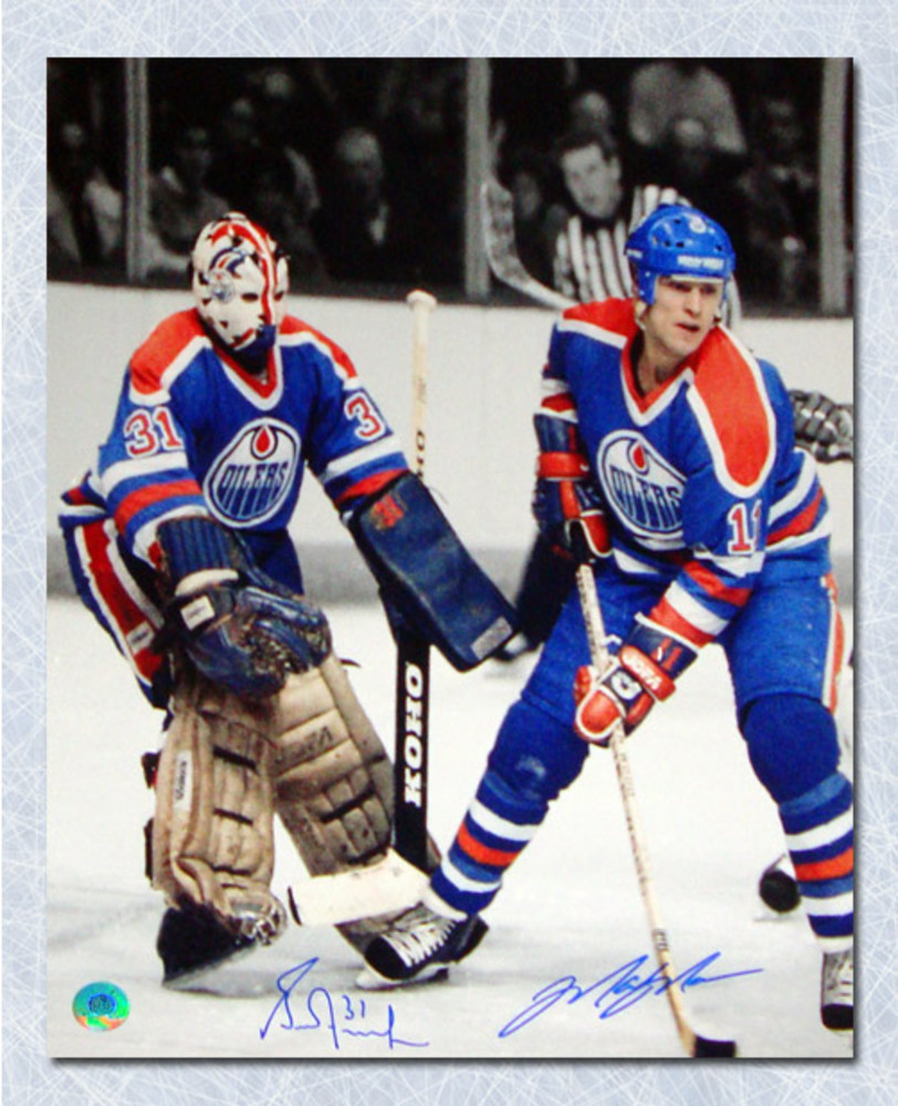 Mark Messier & Grant Fuhr Edmonton Oilers Dual Signed Spotlight 11x14 ...