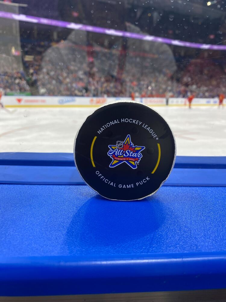 Nathan Mackinnon Game-Used Goal Puck from February 3, 2024 vs. Team ...