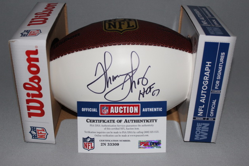 HOF - BILLS THURMAN THOMAS SIGNED PANEL BALL | The official auction ...