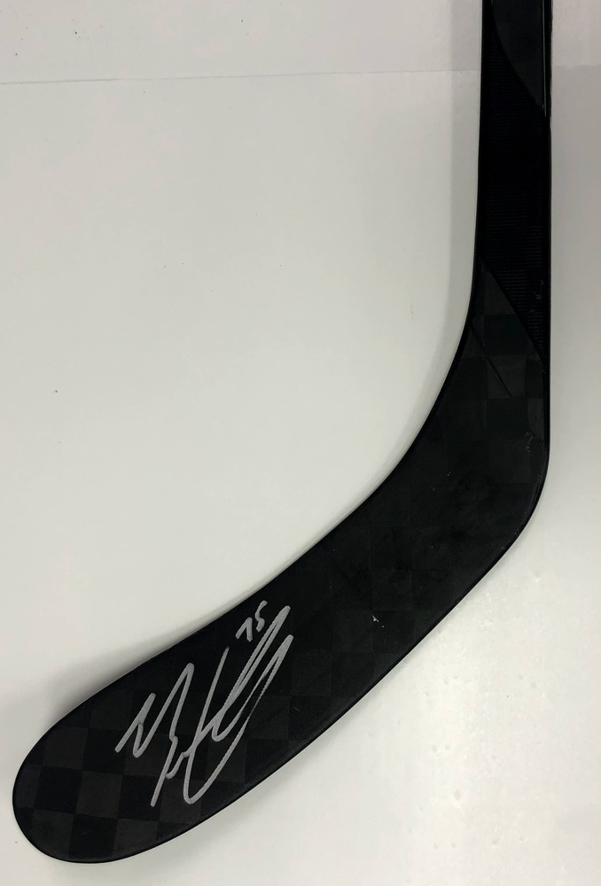 #75 Evan Bouchard Game Used Stick - Autographed - Edmonton Oilers - NHL ...