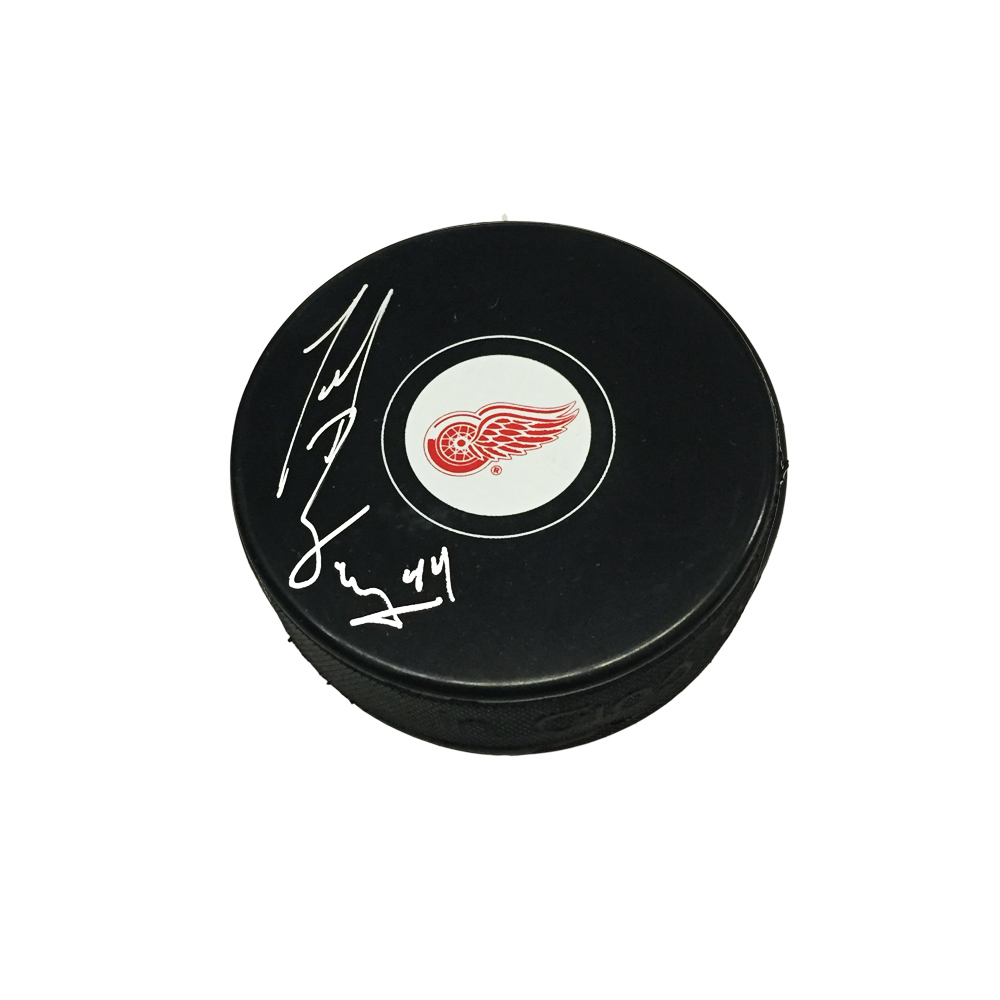 TODD BERTUZZI Signed Detroit Red Wings Puck - NHL Auctions