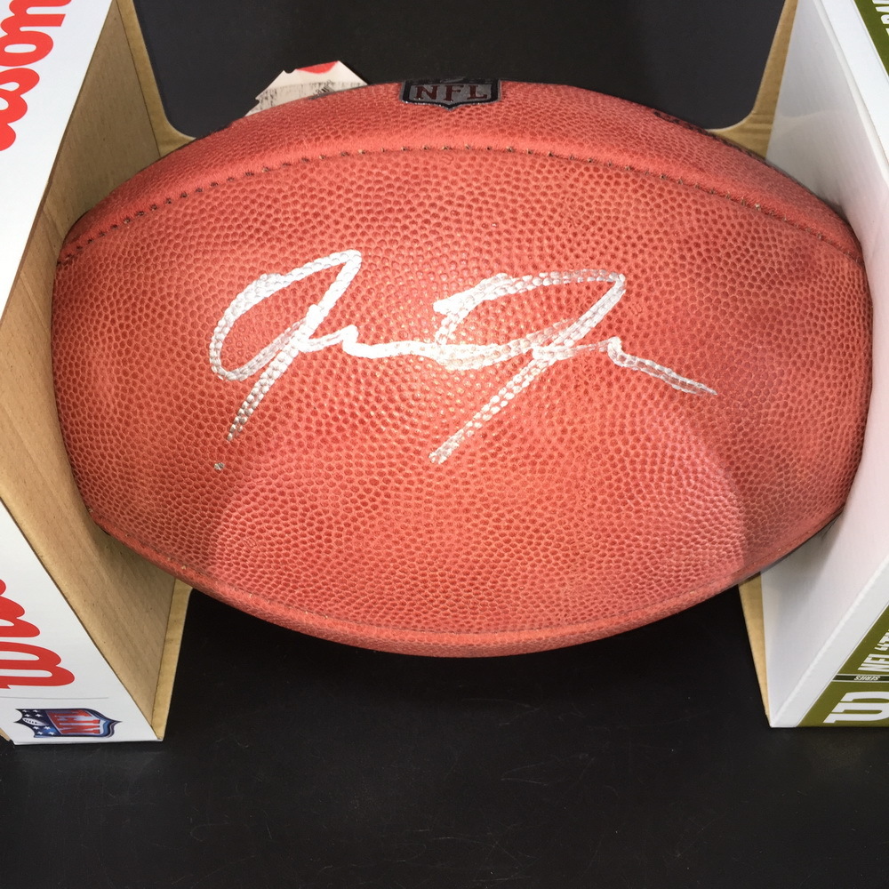 NFL - Raiders Josh Jacobs Signed Authentic Football with NFL 100 Logo ...