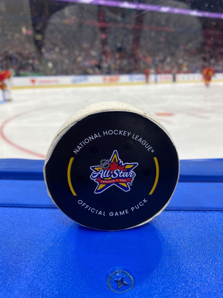 Sidney Crosby Game-Used Puck from February 3, 2024 vs. Team McDavid ...