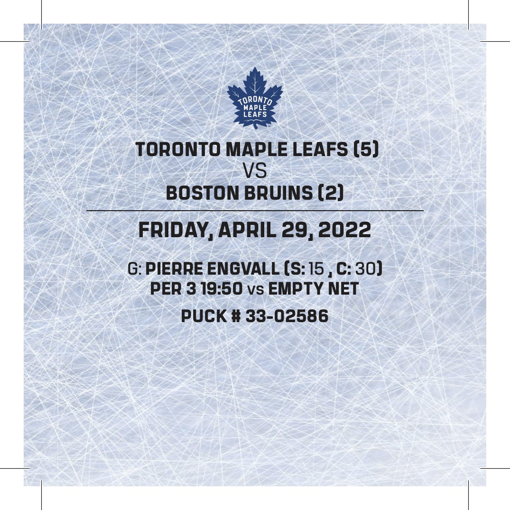 P. Engvall (15th) Goal Puck April 29th vs BOS | Real Sports Auction