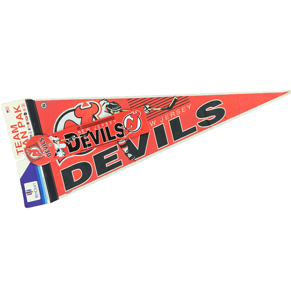 Vintage NHL Official New Jersey Devils Fan Pack - Pennant, Bumper ...
