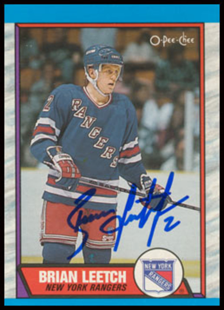 1989 OPC #136 Brian Leetch Autographed Rookie Card - New York Rangers - NHL Auctions