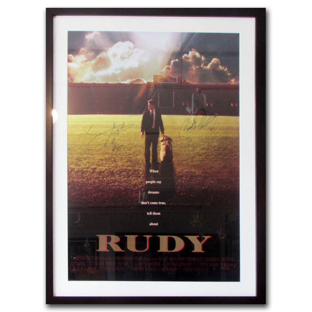 Rudy Framed Autographed Movie Poster - Sean Astin & Rudy Ruetigger ...
