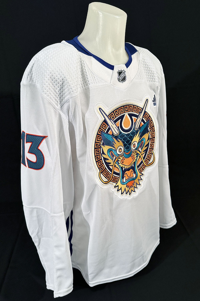 Mattias Janmark #13 - Autographed Edmonton Oilers 2024 Lunar New Year ...