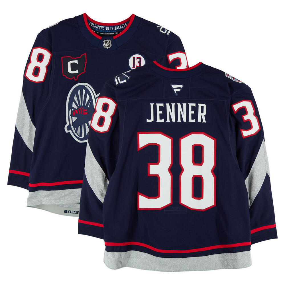 Boone Jenner Columbus Blue Jackets Game-Used #38 Jersey vs. Detroit Red ...