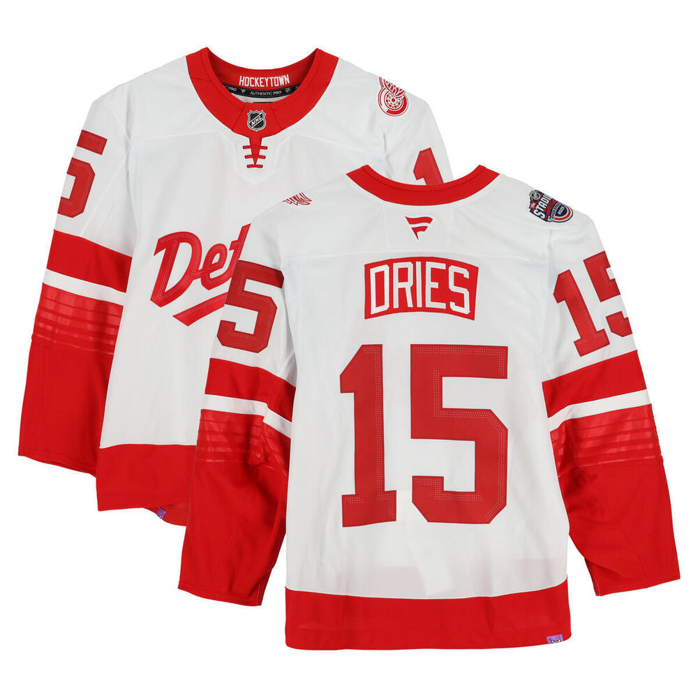 Sheldon Dries Detroit Red Wings Player-Issued #15 Jersey vs. Columbus ...