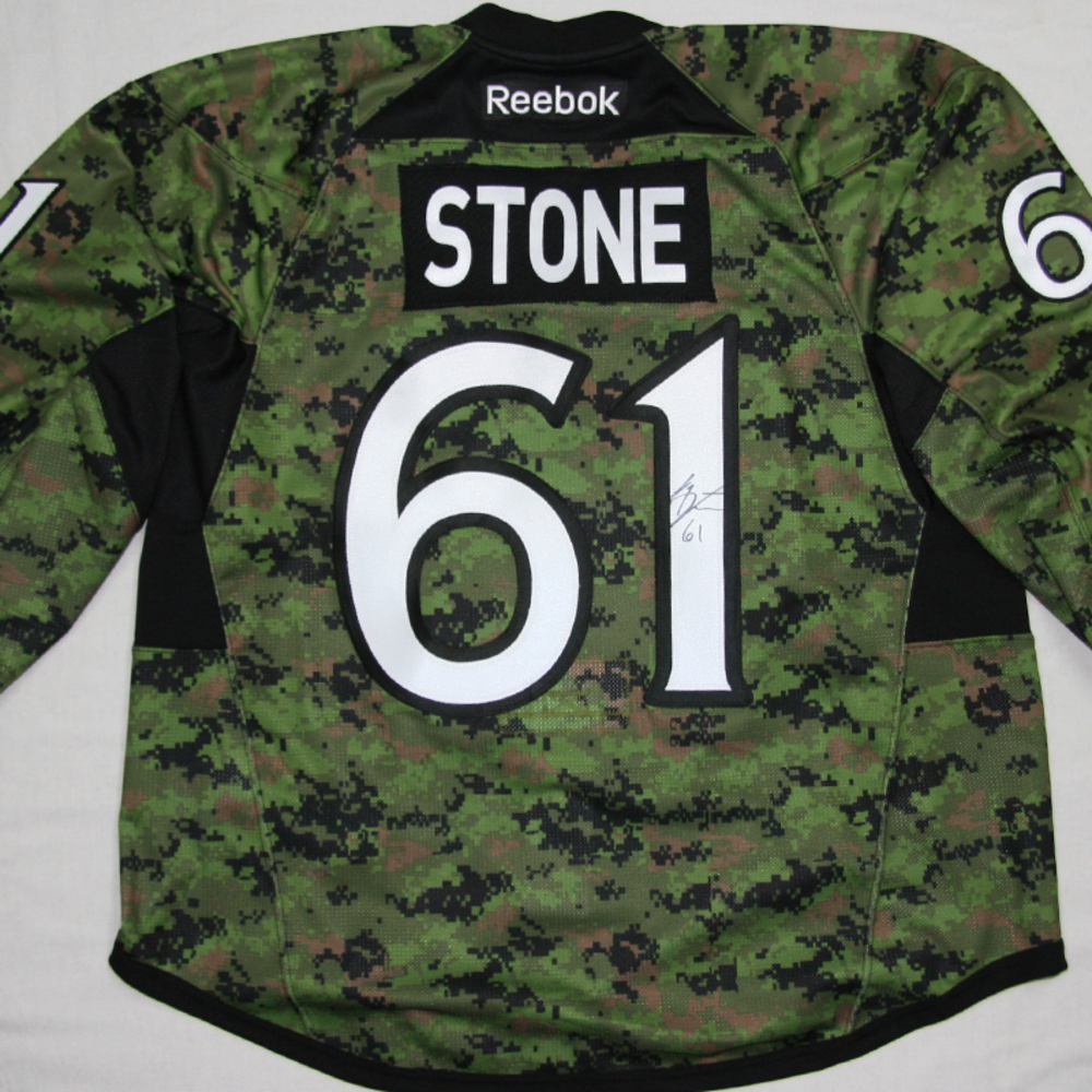 #61- Mark Stone Autographed Authentic Canadian Forces Warm Up Jersey ...
