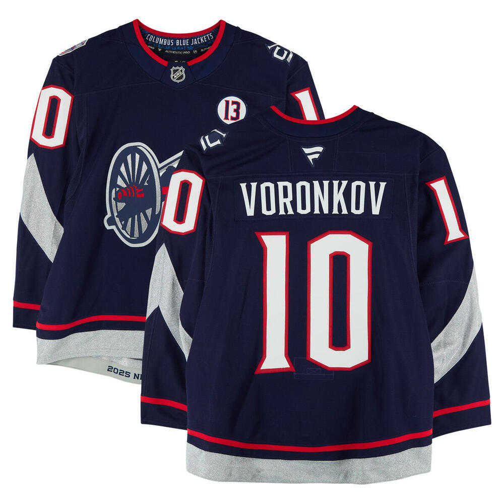 Dmitri Voronkov Columbus Blue Jackets Game-Used #10 Jersey vs. Detroit ...