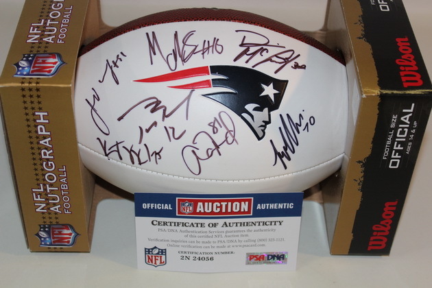 NFL Auction | PATRIOTS - CAPTAINS SIGNED PANEL BALL INCLUDING TOM BRADY ...