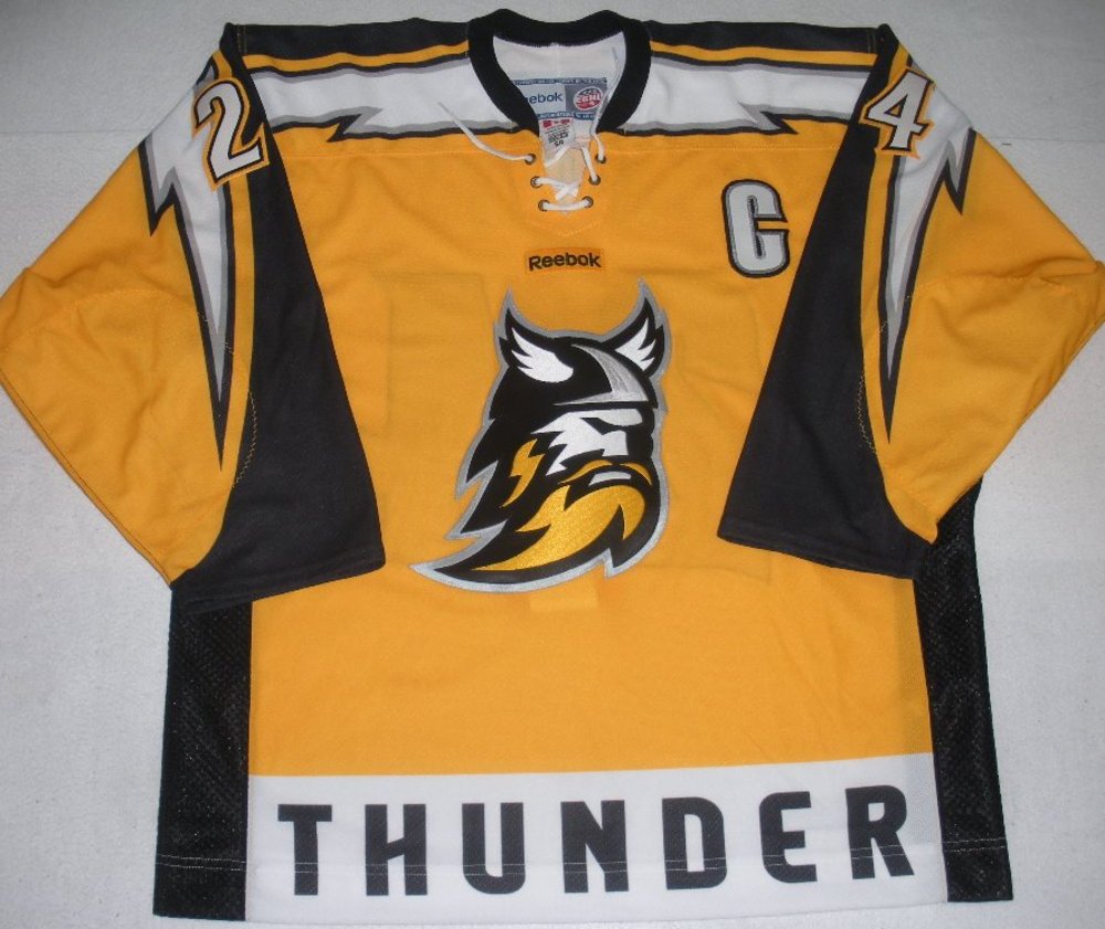 Garet Hunt - Stockton Thunder - 2014 ECHL Captains' Club Jersey - NHL ...