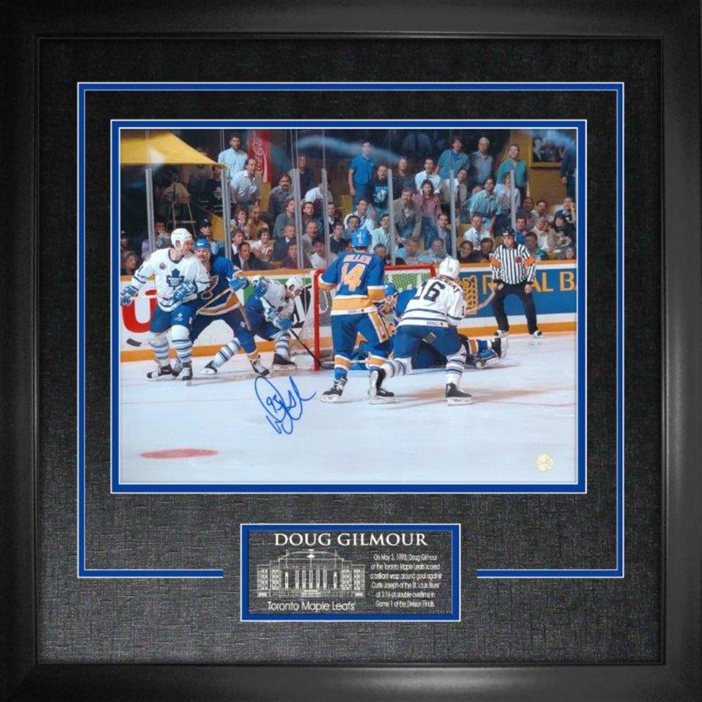 Doug Gilmour Signed 11x14 Etched Mat Leafs Wrap-Around Goal - NHL Auctions