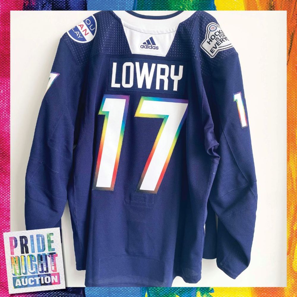 ADAM LOWRY Warm Up Issued Pride Jersey - NHL Auctions