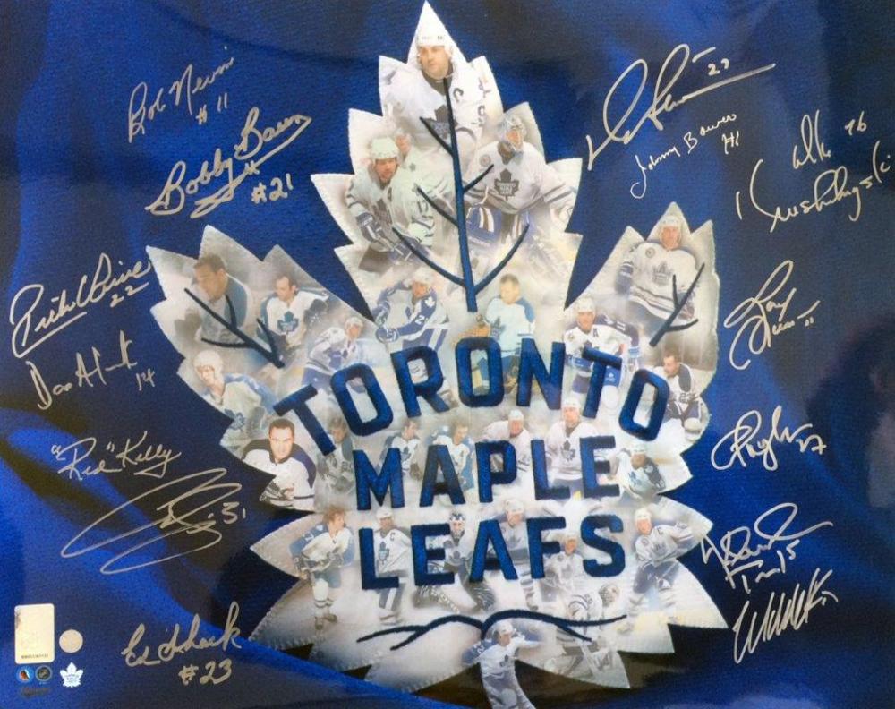 Toronto Leafs Multi Signed 16x20 Logo Print - 14 Signatures - NHL Auctions