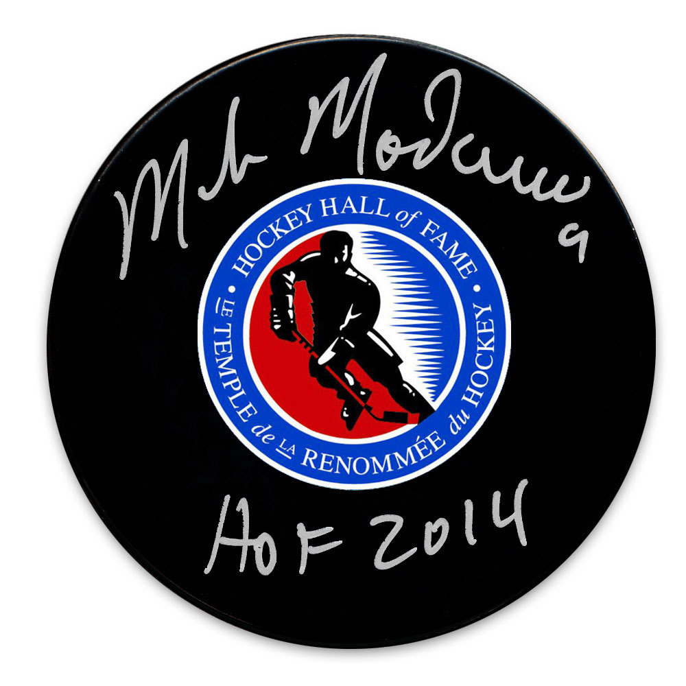 Mike Modano Hockey Hall of Fame HOF Autographed Puck - NHL Auctions