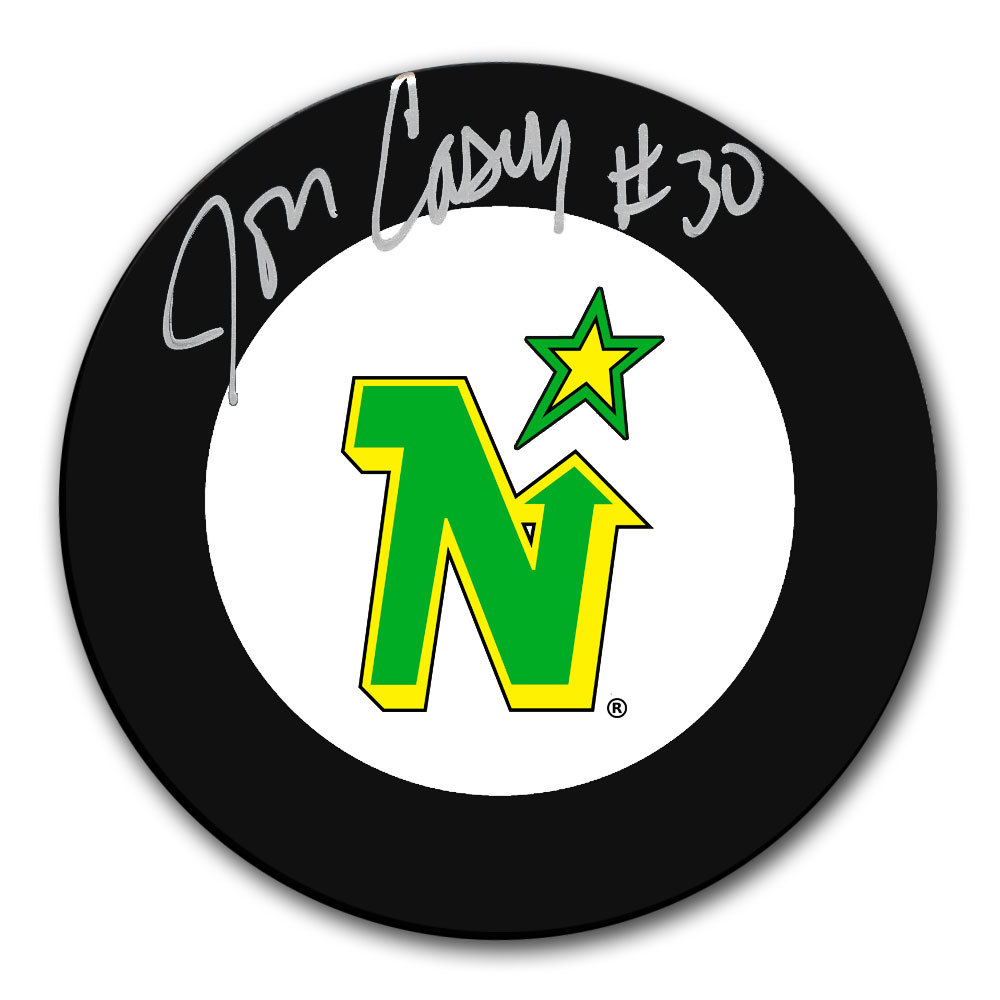 Jon Casey Minnesota North Stars Autographed Puck - NHL Auctions