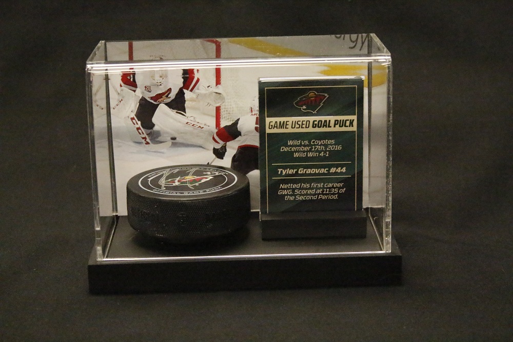 Wild Game Used Goal Puck- Graovac First Career NHL Game Winning Goal ...