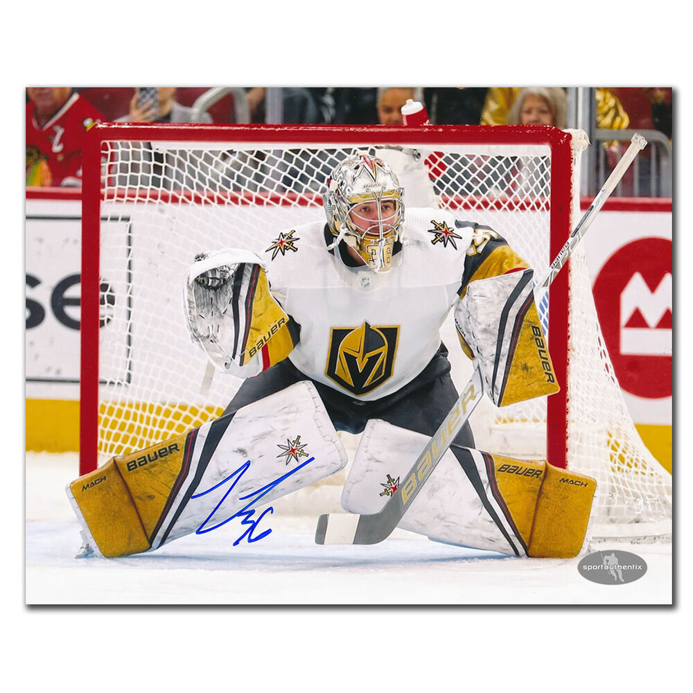 Logan Thompson Vegas Golden Knights BIG SAVE Autographed 8x10 - NHL ...