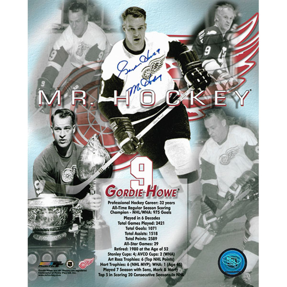 Gordie Howe Autographed 8X10 Collage Photo w/Mr. HOCKEY Inscription ...