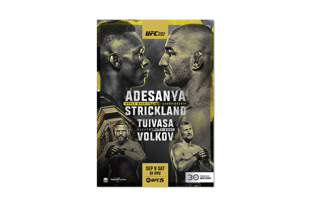 EDITION 1 - UFC 293: Adesanya vs Strickland Autographed Event Poster ...