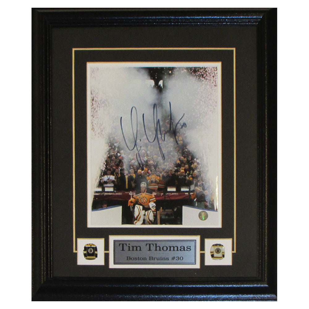 Tim Thomas Autographed Boston Bruins Framed 8X10 Photo - NHL Auctions