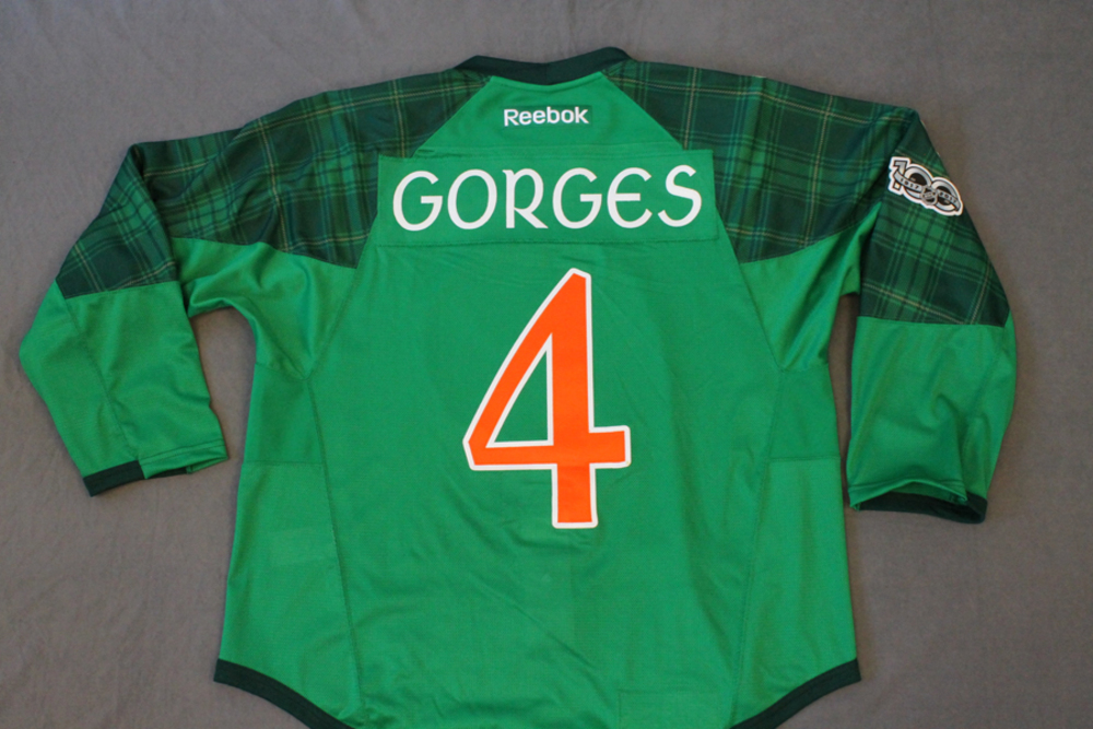 Josh Gorges Pre Game Worn Buffalo Sabres St. Patrick's Day Jersey - NHL ...