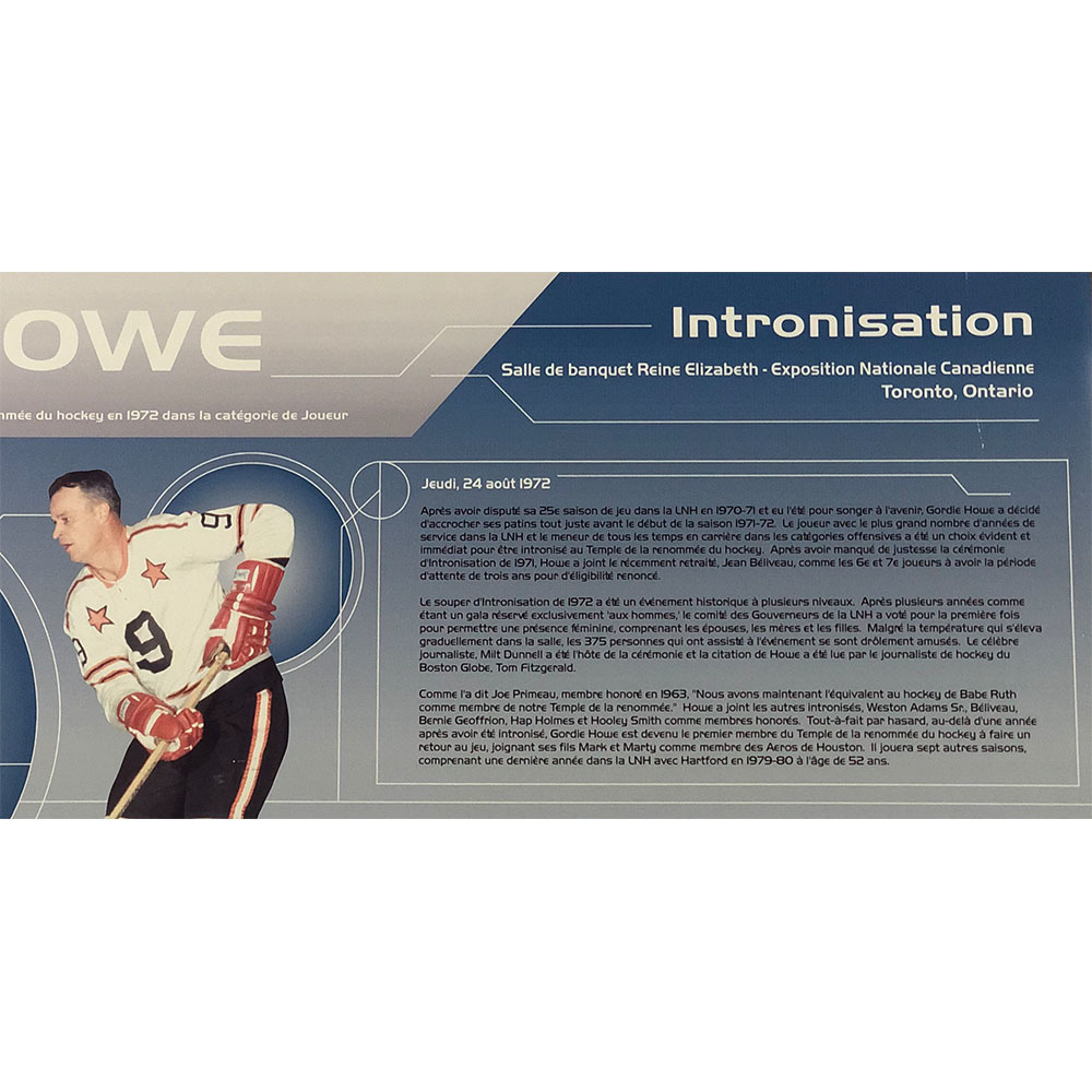 Gordie Howe Legends of Hockey Display Board Once on Exhibit at the ...