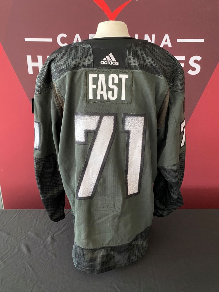 Jesper Fast #71, warm-up worn Military jersey - NHL Auctions