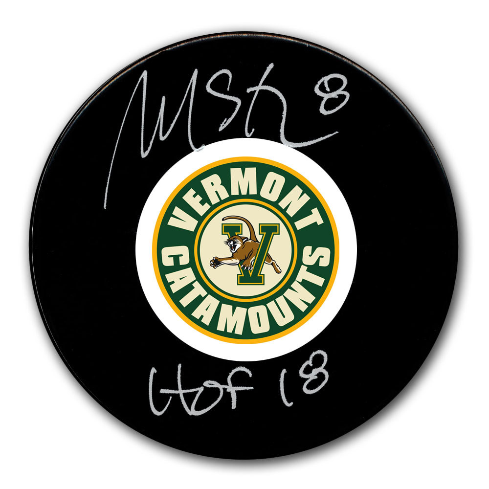 Martin St. Louis Vermont Catamounts Autographed Puck - NHL Auctions