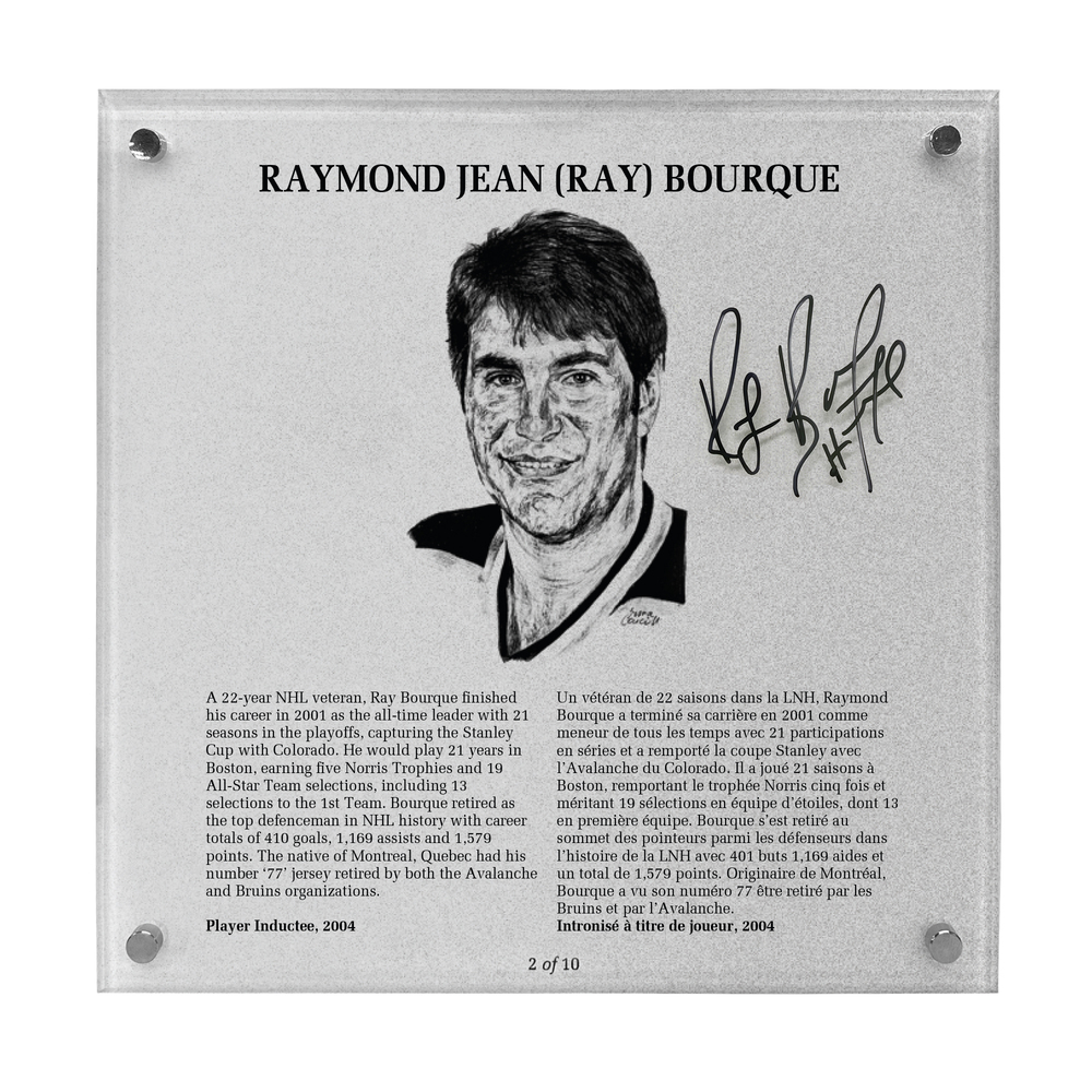 Ray Bourque Autographed Legends Line Honoured Member Plaque - Limited ...