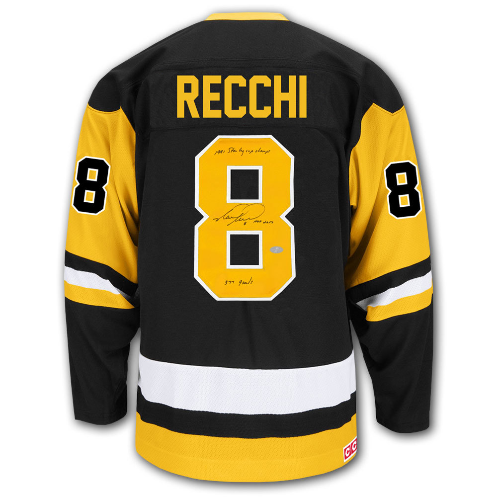 Mark Recchi Pittsburgh Penguins STATS CCM Autographed Jersey - NHL Auctions